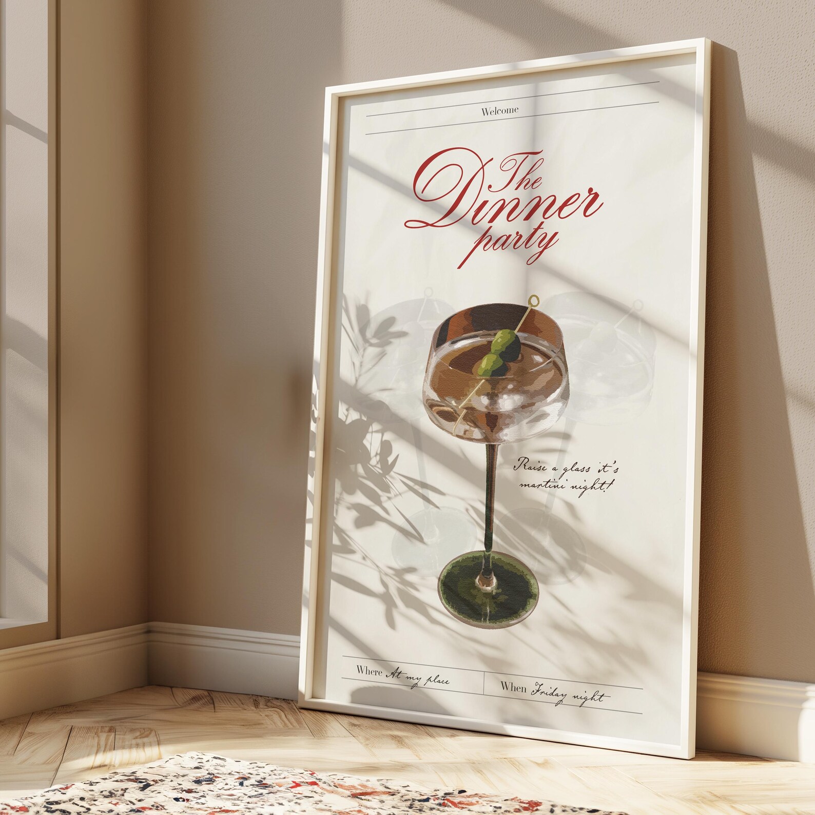 Chic Home Decor | Vintage Drink Poster | Elegant Dinner Poster| Dinner ...