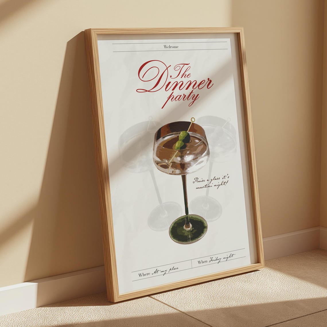 Chic Home Decor | Vintage Drink Poster | Elegant Dinner Poster| Dinner ...