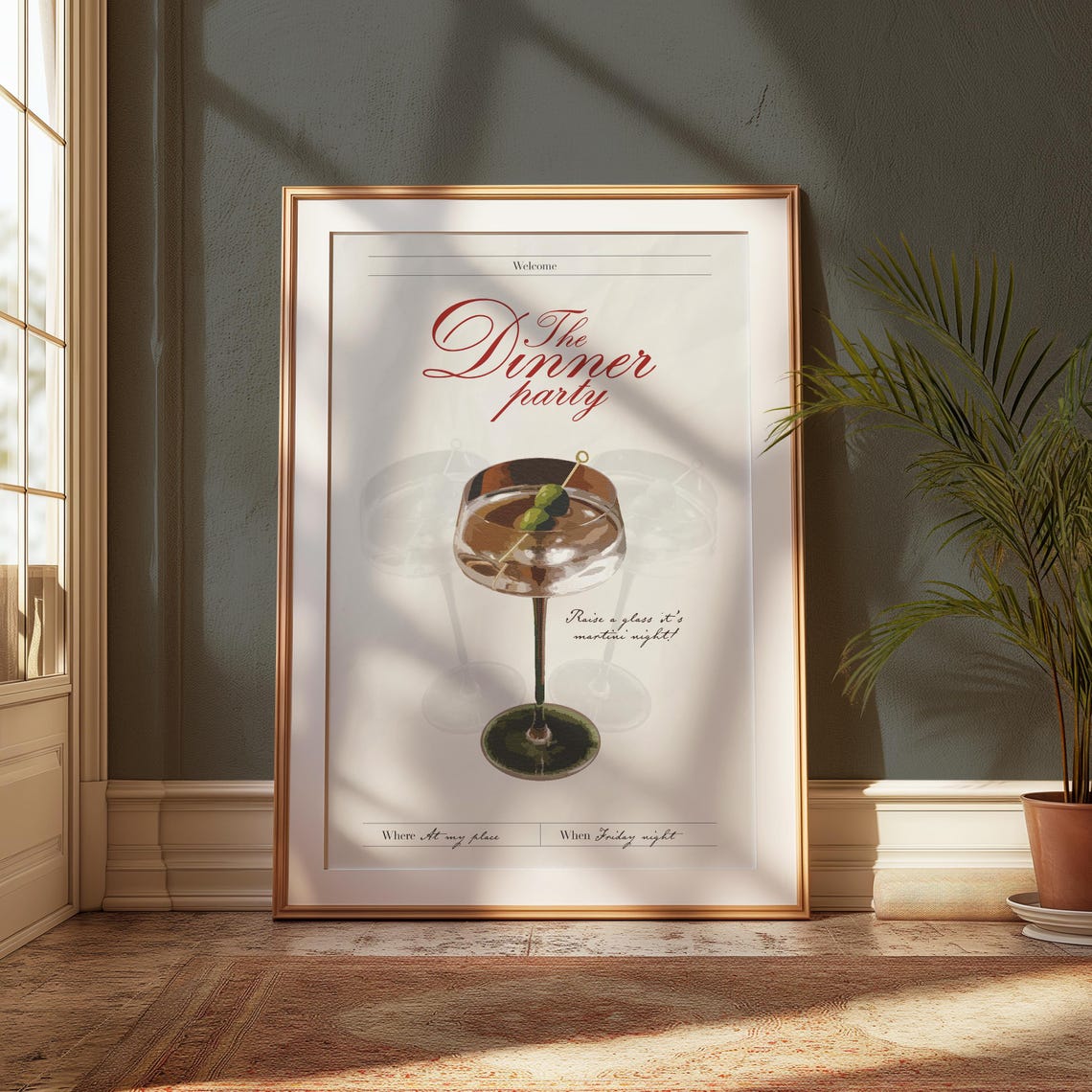 Chic Home Decor | Vintage Drink Poster | Elegant Dinner Poster| Dinner ...