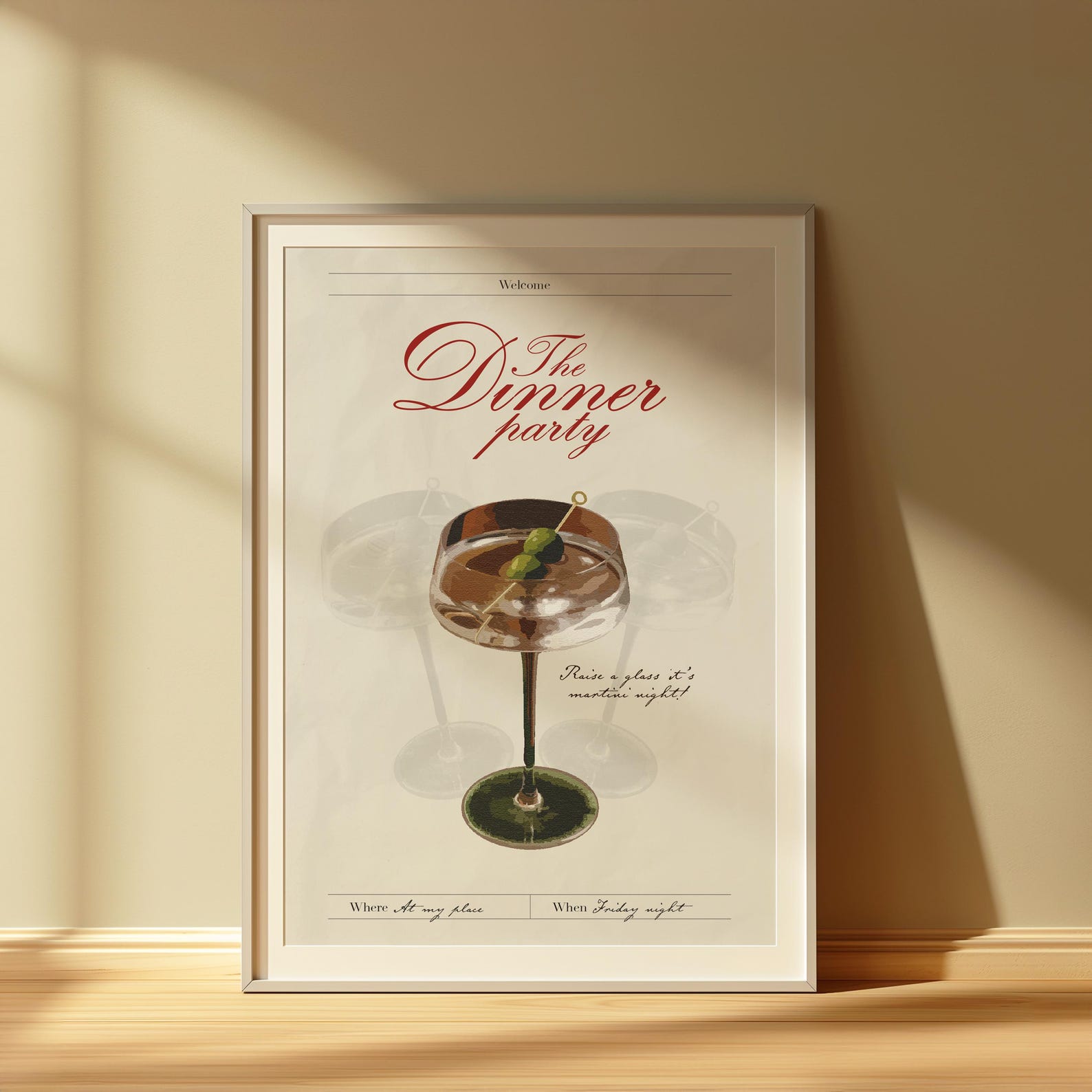 Chic Home Decor | Vintage Drink Poster | Elegant Dinner Poster| Dinner ...
