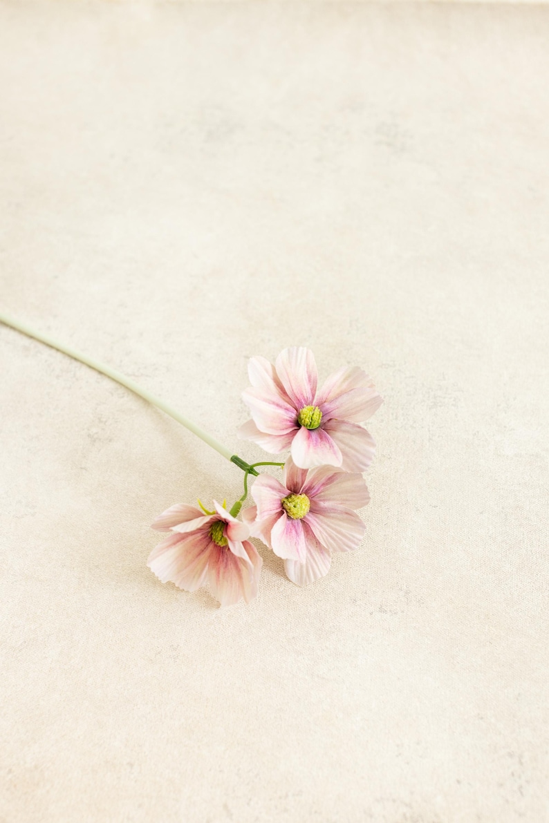 11.8'' Short Stem Dusty Pink Cosmos Faux Flowers - Silk Cosmos Branch ...