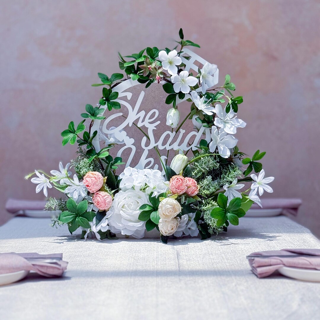 Acrylic She Said Yes Proposal Ceremony Table Runner Bachelor Party Gift ...