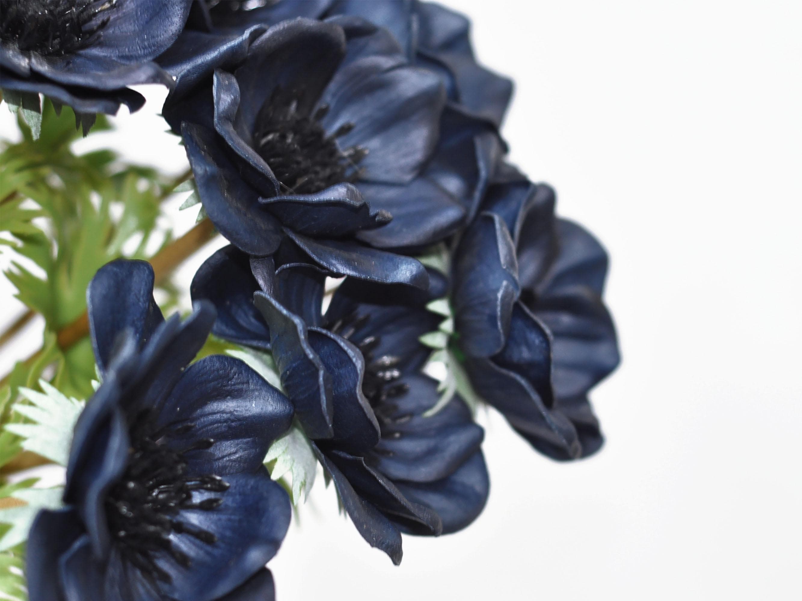 Real Touch Royal Blue Anemones/navy Blue Anemones/white Anemones/diy ...
