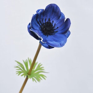 Real Touch Royal Blue Anemones/navy Blue Anemones/white Anemones/diy ...
