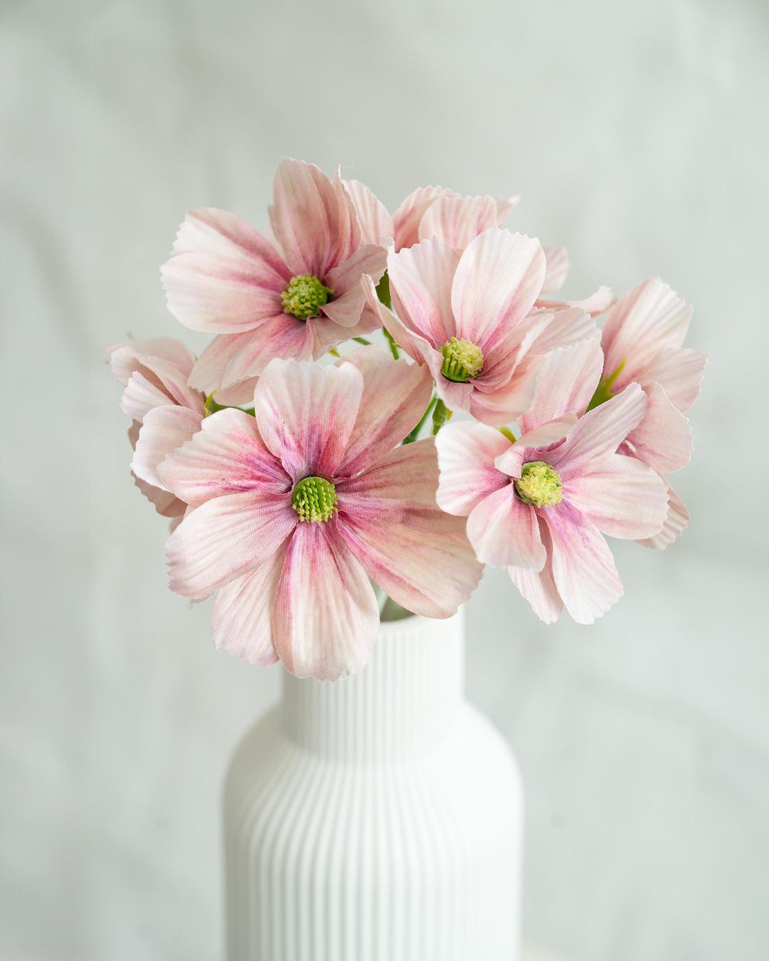 11.8'' Short Stem Dusty Pink Cosmos Faux Flowers - Silk Cosmos Branch ...