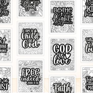 Christian Quotes Coloring Pages for Adult, KDP Interior, PDF and PNG ...