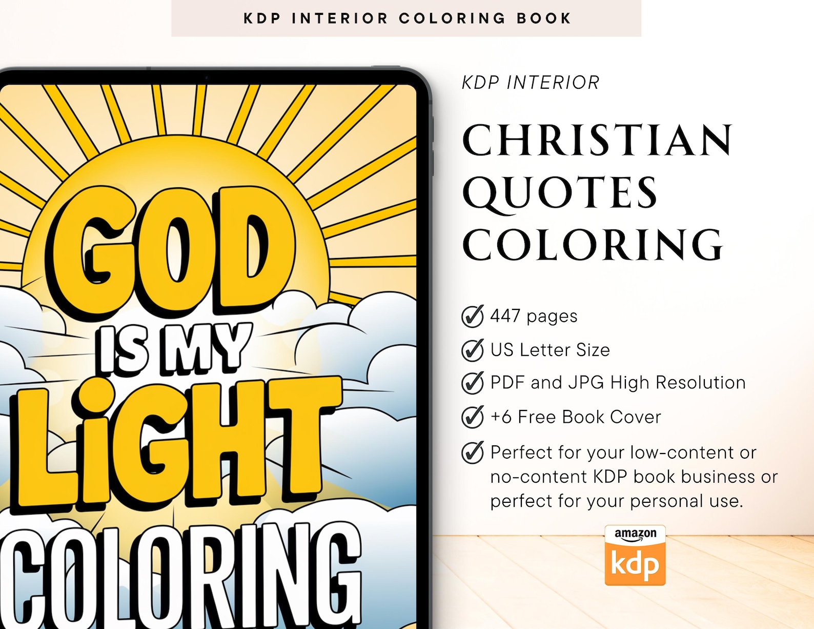 Christian Quotes Coloring Pages for Adult, KDP Interior, PDF and PNG ...