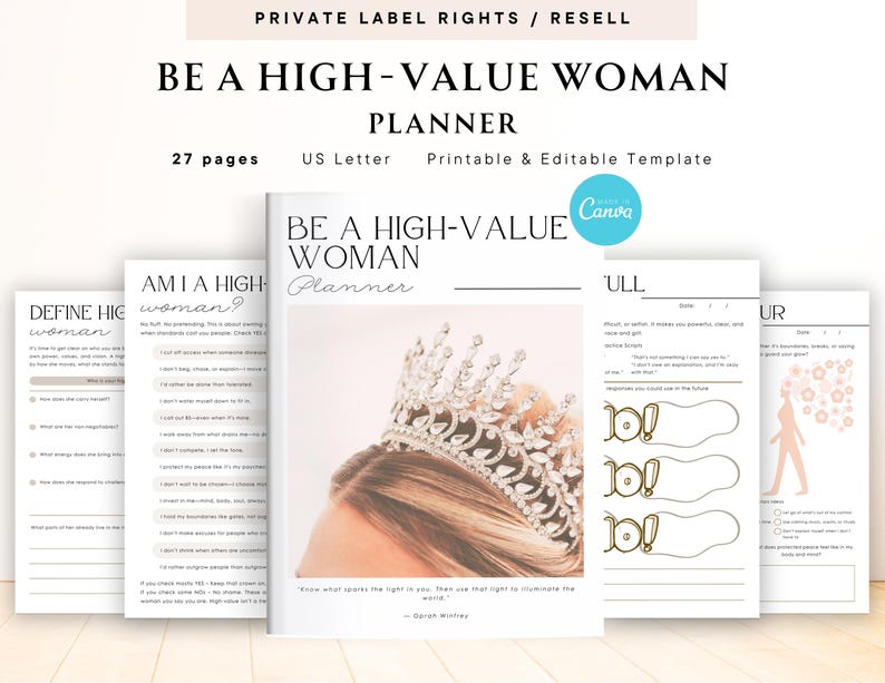 PLR / Resell Be A High-value Woman Planner for Commercial Use ...