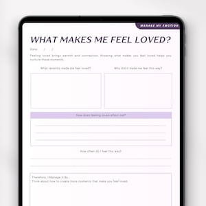 Manage My Emotion Journal | Editable and Printable Template | Personal ...