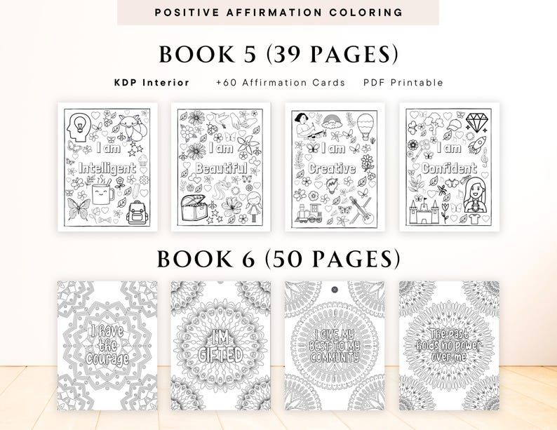Positive Affirmation Coloring Book for Adult, KDP Interior, PDF ...