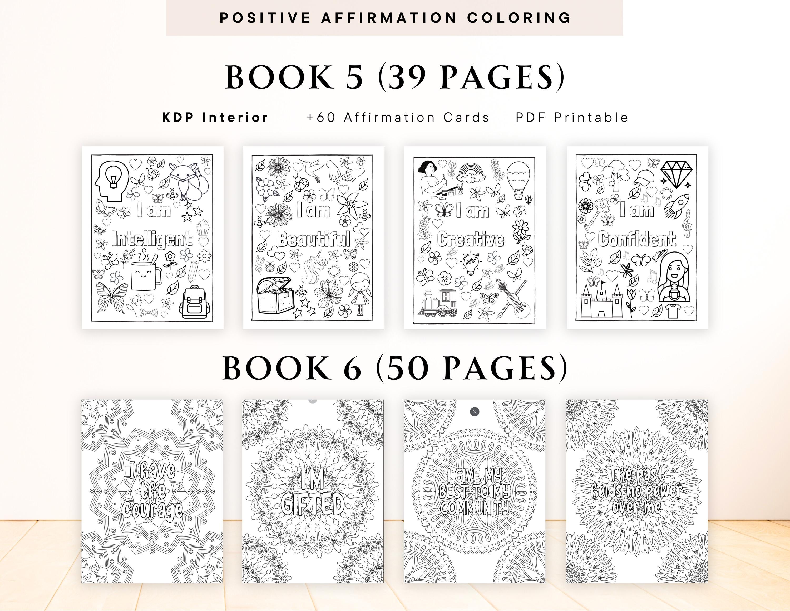 Positive Affirmation Coloring Book for Adult, KDP Interior, PDF ...