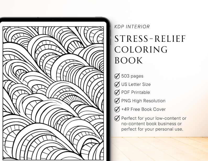 Stress-relief Coloring Pages for Adult, KDP Interior Printable With ...