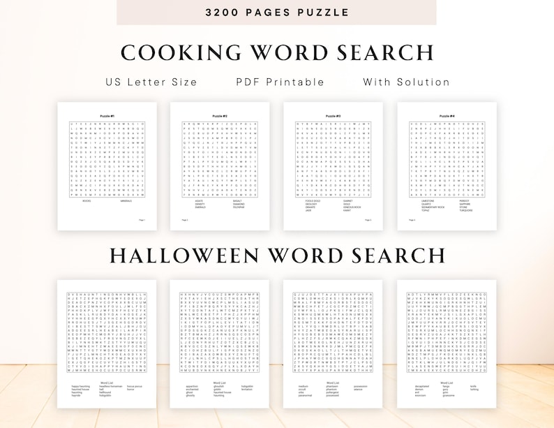 3200+ Word Search Puzzle Bundle for Kids and Adult With Free Maze ...