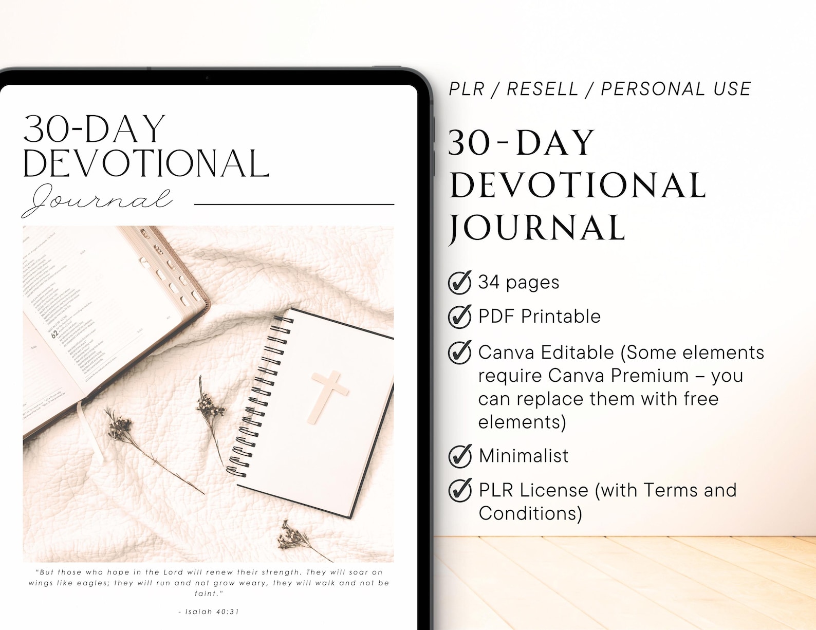 PLR / Resell 30-day Devotional Journal for Commercial Use, Printable ...