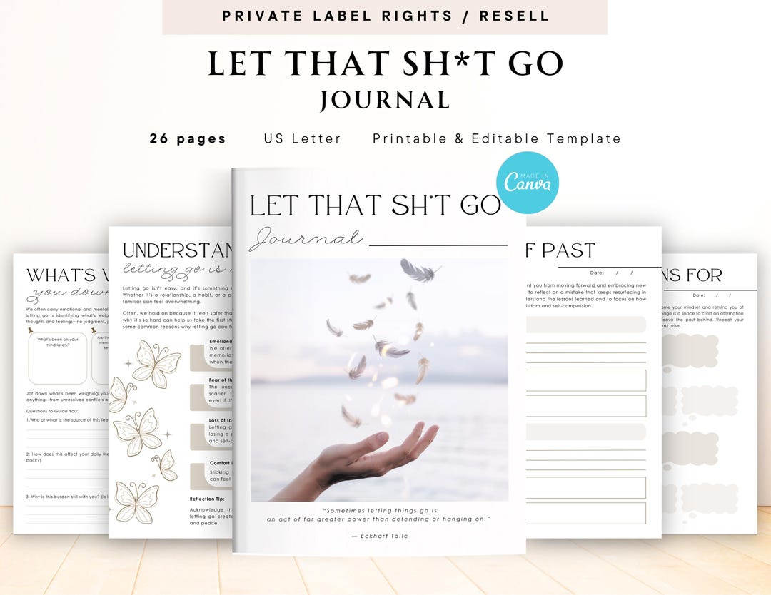 PLR / Resell Let That Sh*t Go Journal for Commercial Use, Printable and ...