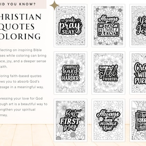 Christian Quotes Coloring Pages for Adult, KDP Interior, PDF and PNG ...