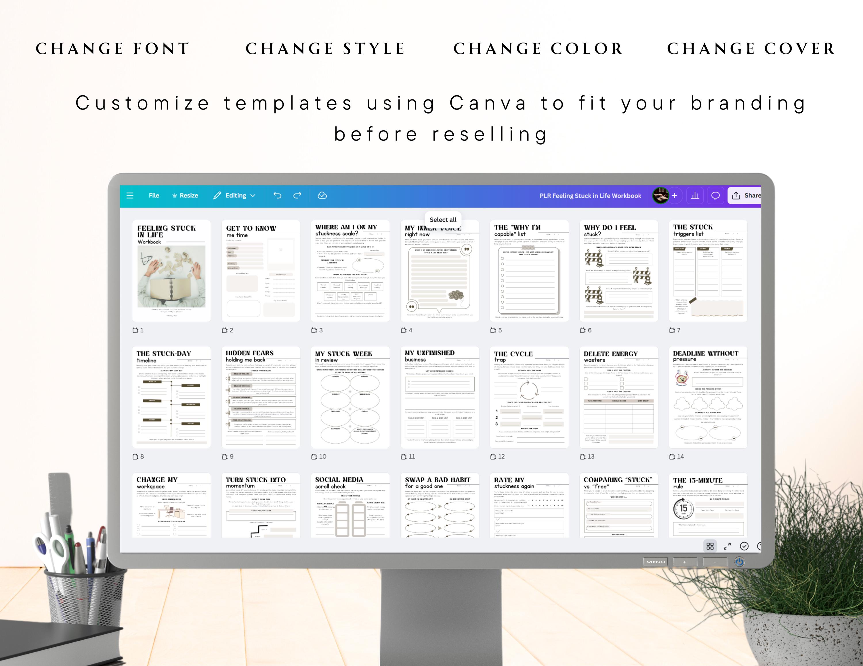 PLR / Resell Feeling Stuck in Life Workbook for Commercial Use ...