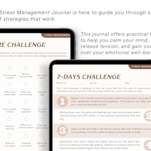 Stress Management Journal | Editable and Printable Template | Personal ...