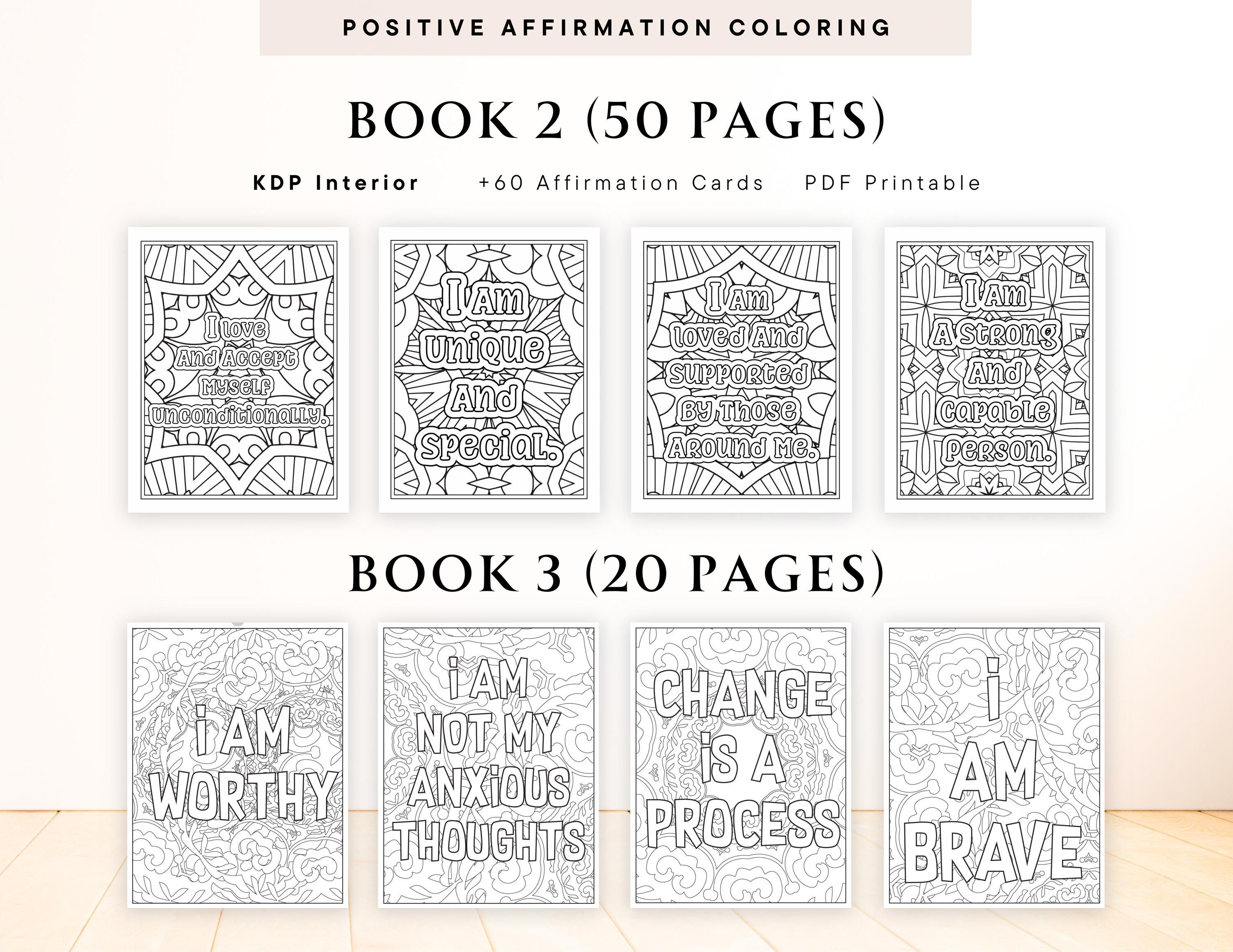 Positive Affirmation Coloring Book for Adult, KDP Interior, PDF ...