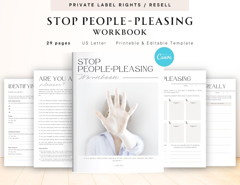 PLR / Resell Stop People-pleasing Workbook for Commercial Use ...