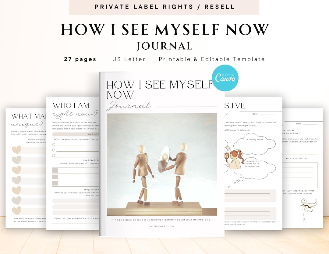 PLR / Resell How I See Myself Now Journal for Commercial Use, Printable ...