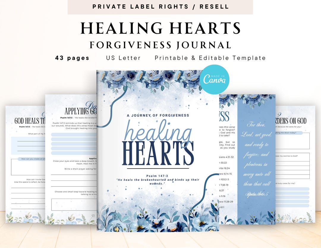 PLR / Resell Healing Hearts Forgiveness Journal for Commercial Use ...