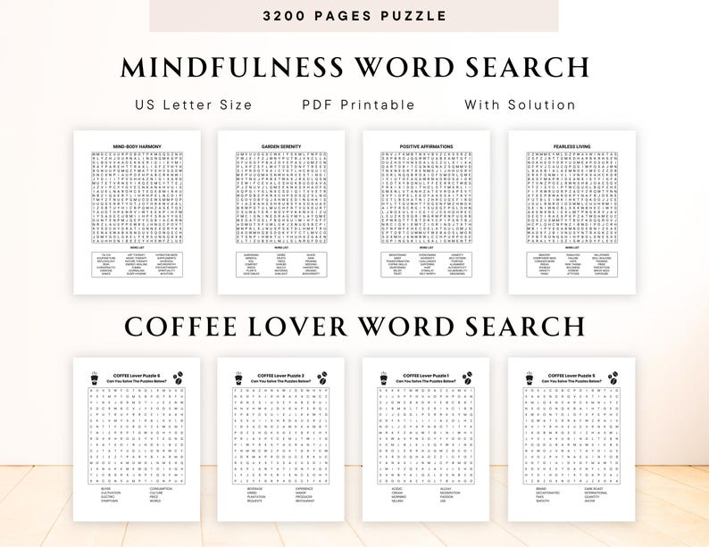3200+ Word Search Puzzle Bundle for Kids and Adult With Free Maze ...
