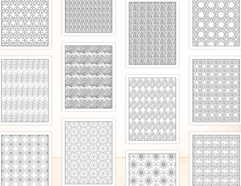 Beautiful Patterns Coloring Pages for Adult, KDP Interior, PDF and PNG ...