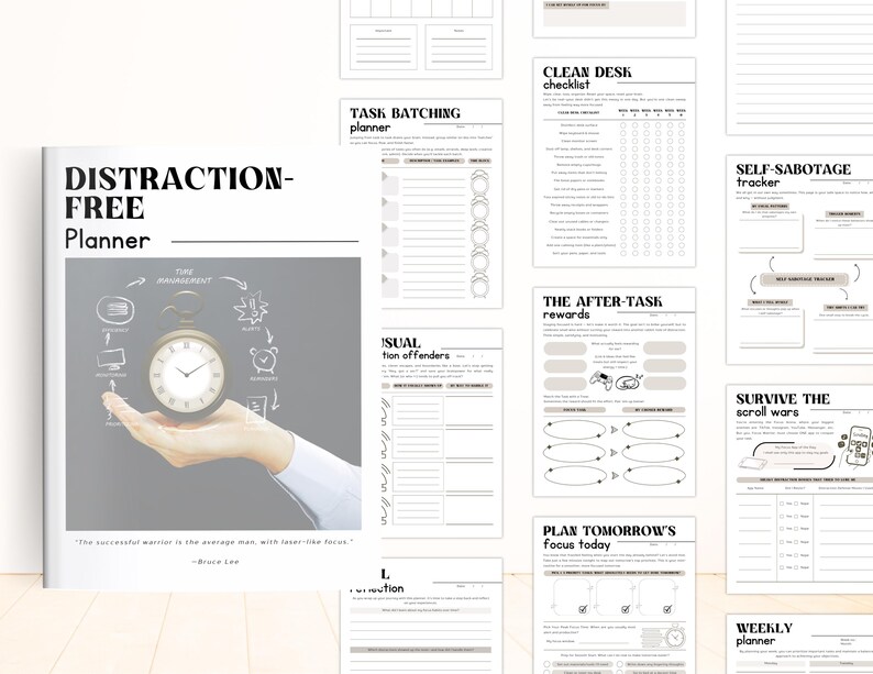 PLR / Resell Distraction-free Planner for Commercial Use, Printable and ...