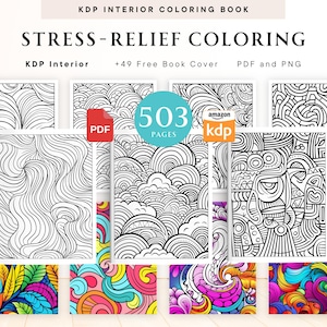 Stress-relief Coloring Pages for Adult, KDP Interior Printable With ...
