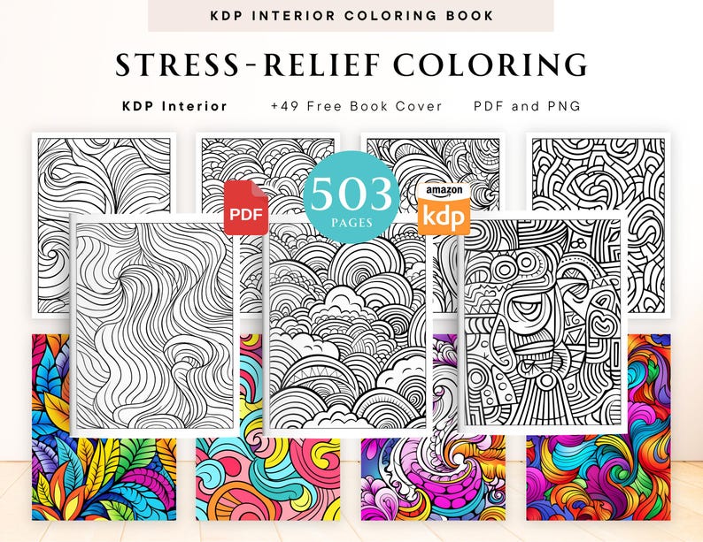 Stress-relief Coloring Pages for Adult, KDP Interior Printable With ...