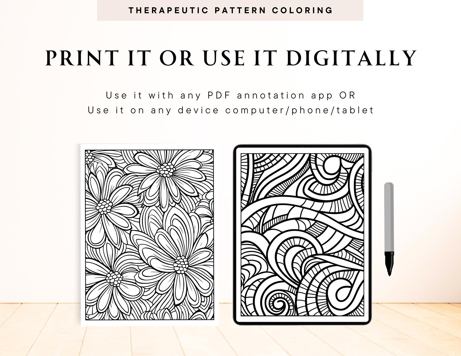 500 Therapeutic Pattern Coloring Pages for Adult, KDP Interior, PDF and ...