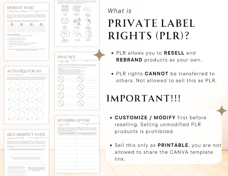 PLR / Resell Stop People-pleasing Workbook for Commercial Use ...