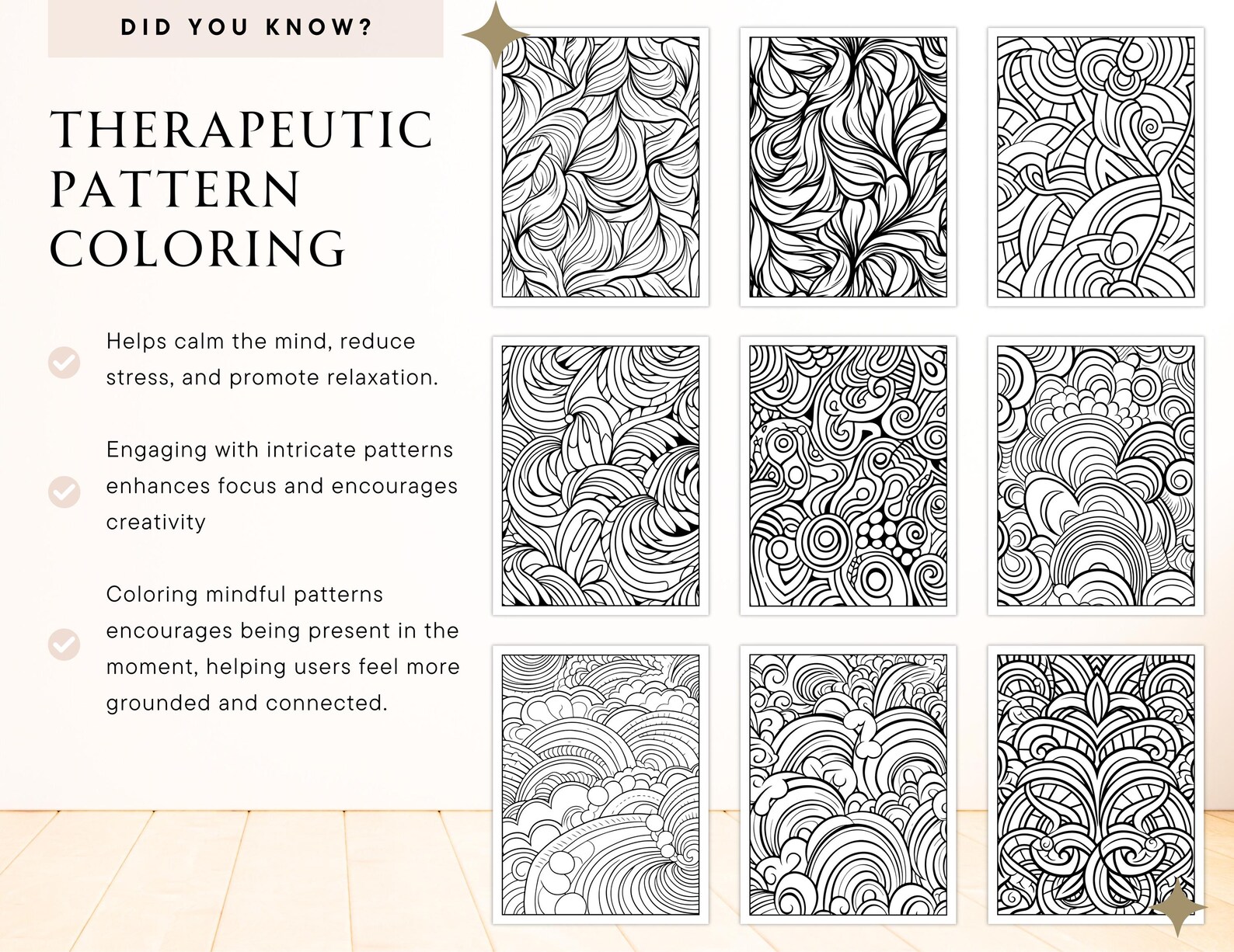 500 Therapeutic Pattern Coloring Pages for Adult, KDP Interior, PDF and ...