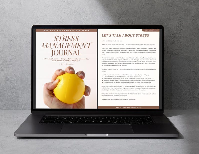 Stress Management Journal | Editable and Printable Template | Personal ...