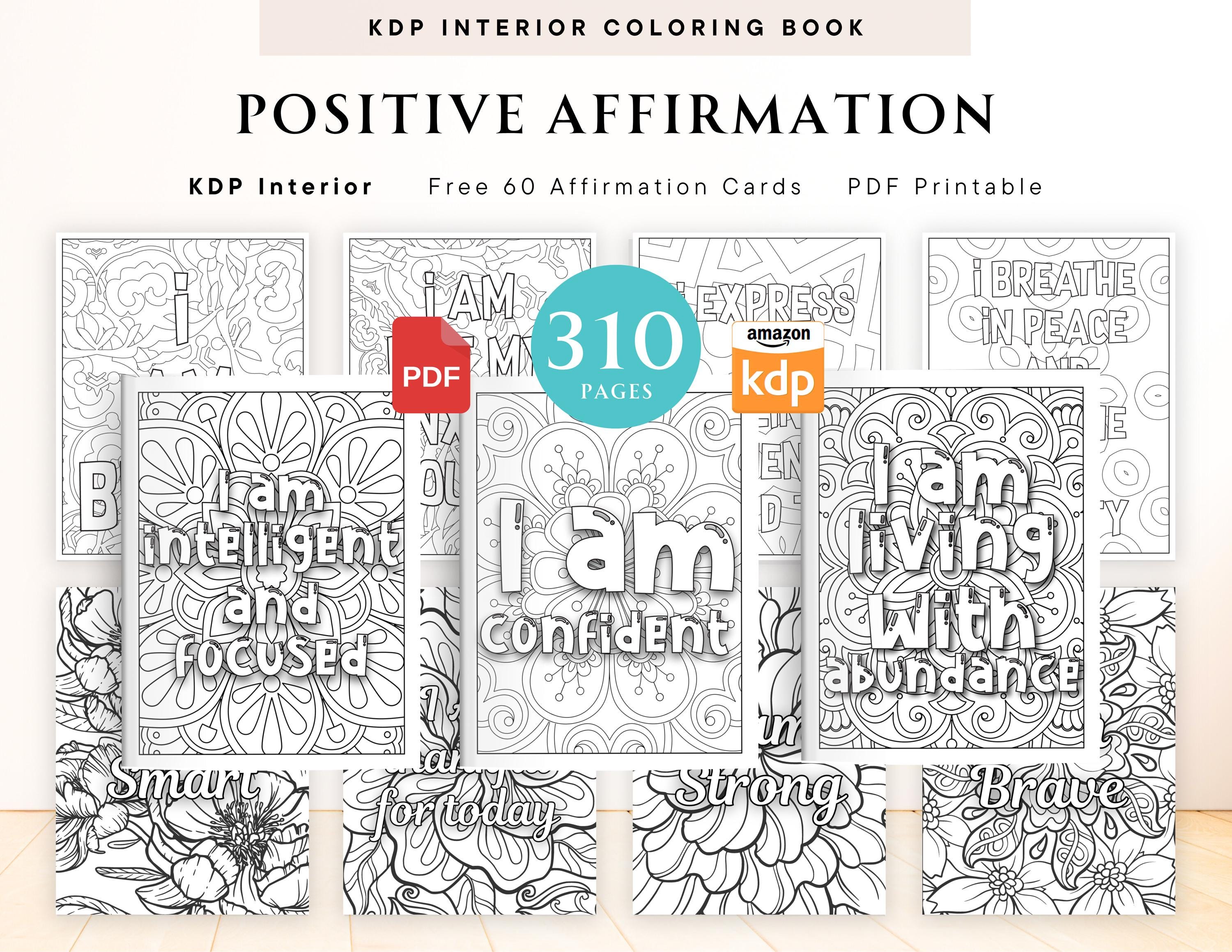 Positive Affirmation Coloring Book for Adult, KDP Interior, PDF ...
