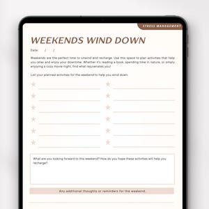 Stress Management Journal | Editable and Printable Template | Personal ...