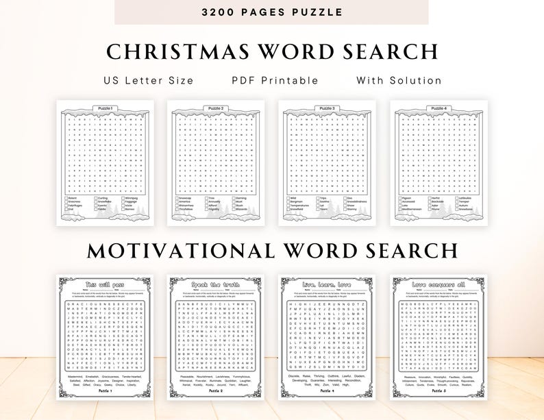 3200+ Word Search Puzzle Bundle for Kids and Adult With Free Maze ...