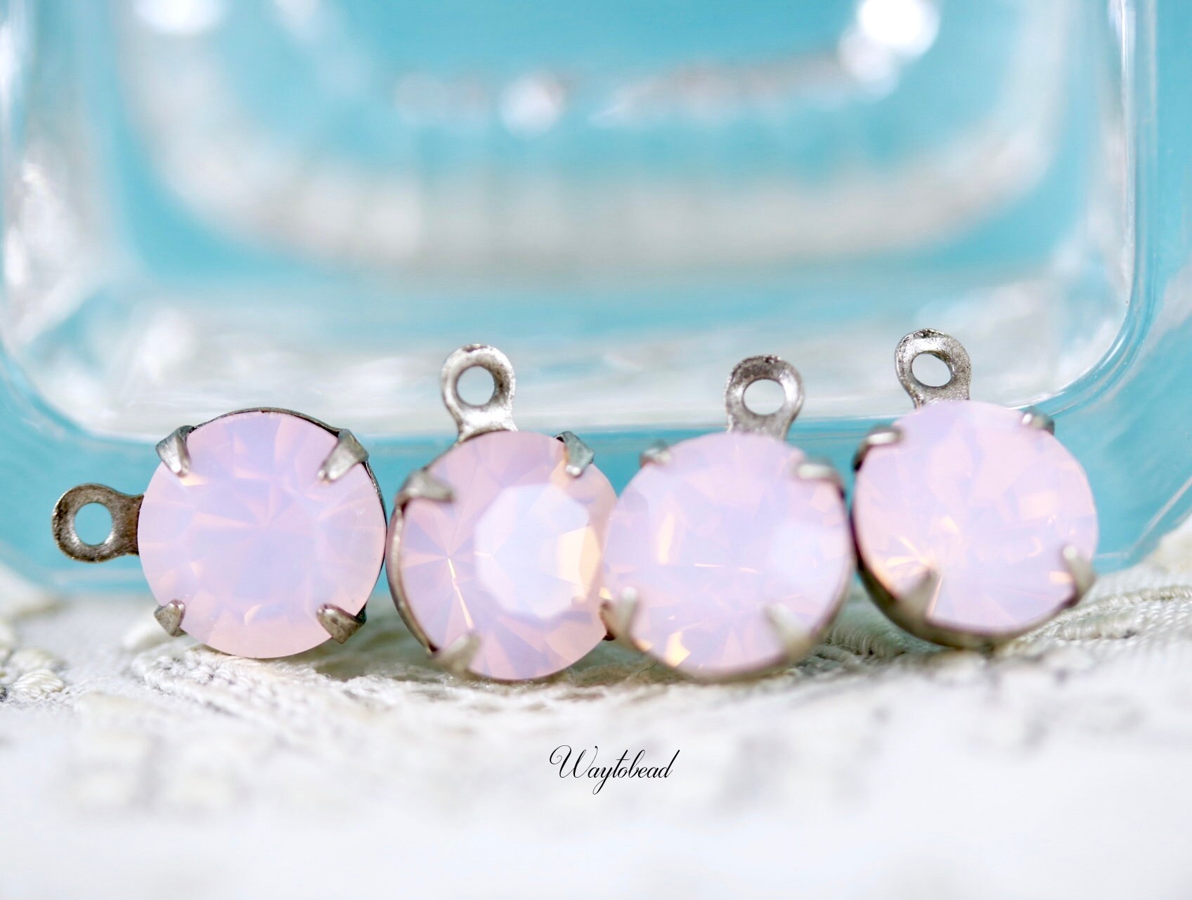 Rose Opal 8mm Preciosa Crystal Single Set Stones Glass Round - Etsy