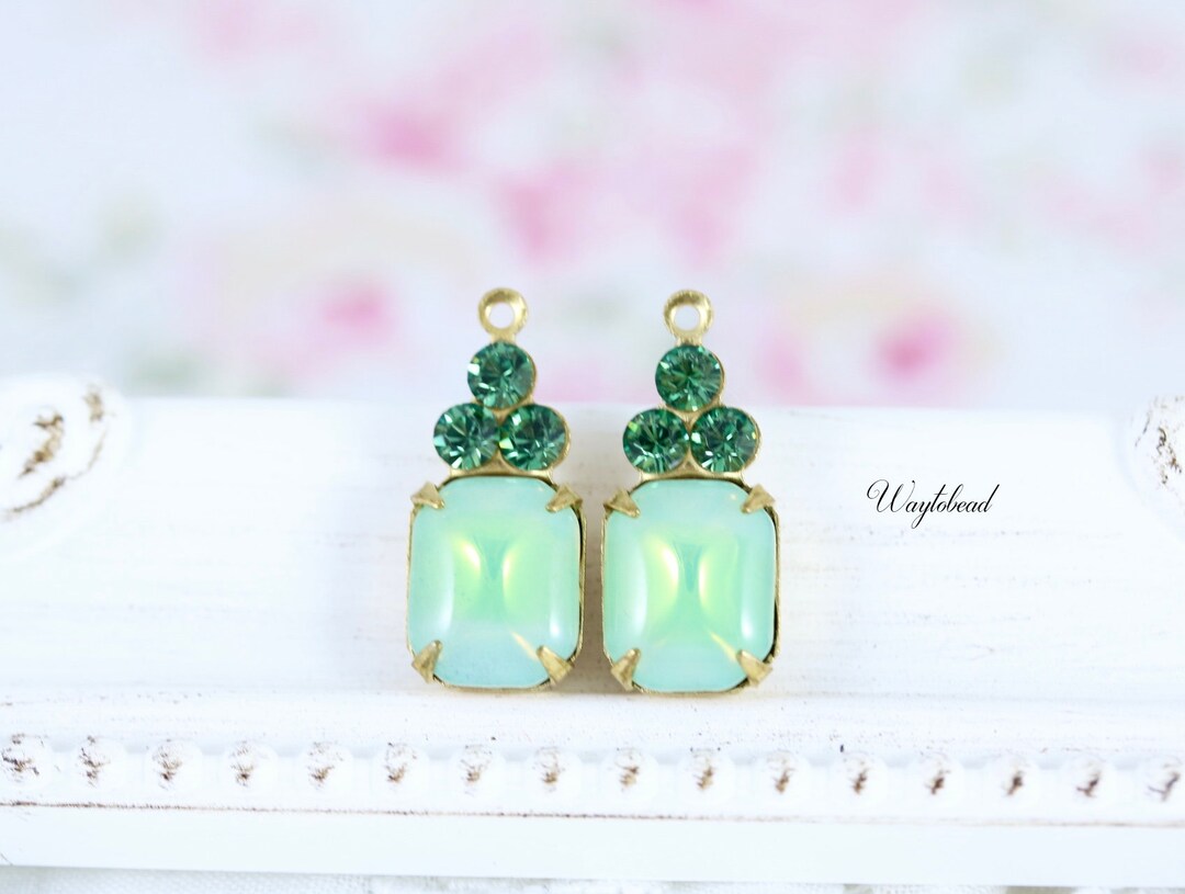 Erinite & Green Sabrina 19x8mm Vintage Octagon Stone Austrian Crystals ...