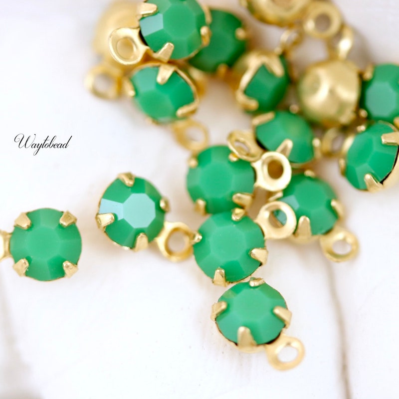 Opaque Green Stone Ring - Etsy