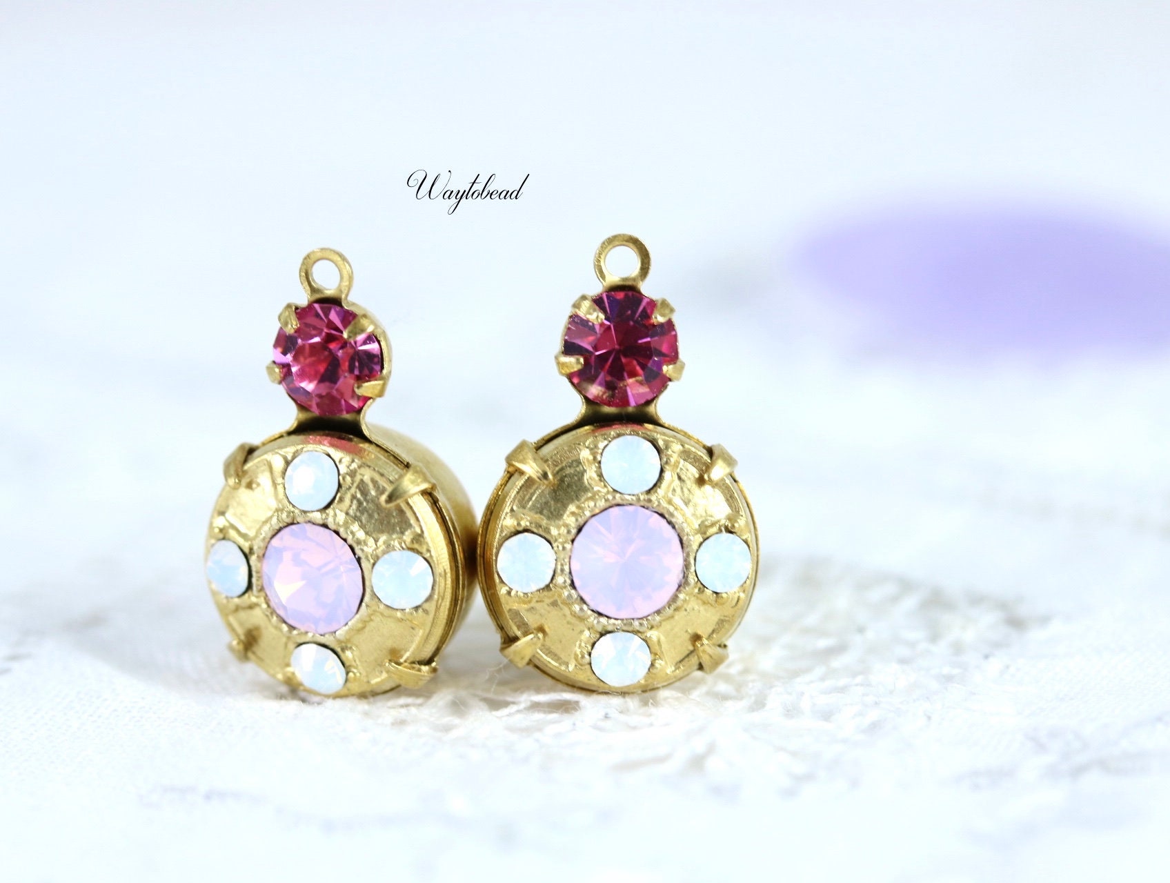Rose Pink White Opal & Rose Water Opal Art Deco Austrian - Etsy