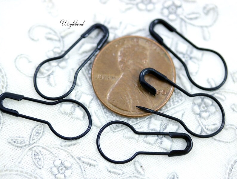 Black Pear Shaped Safety Pins Stitch Markers - Etsy