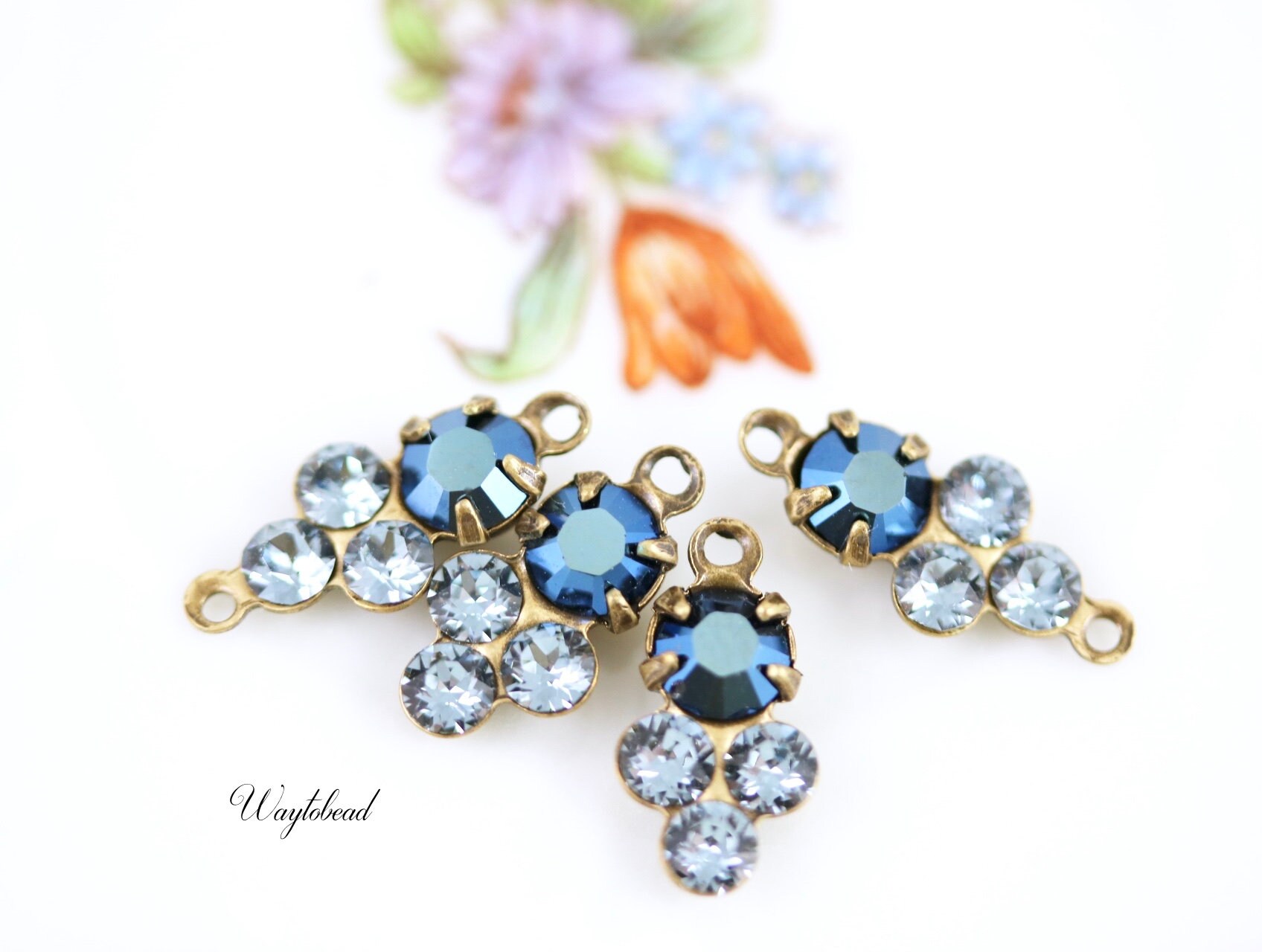 Connector Rhinestone Charms Austrian Crystals Set Stones - Etsy