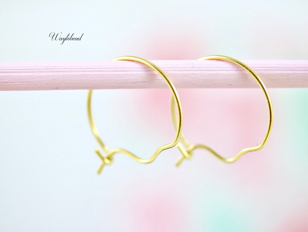 Matte Gold Plated US Made Round Hoop Ear Wires 17mm Wire Earring ...
