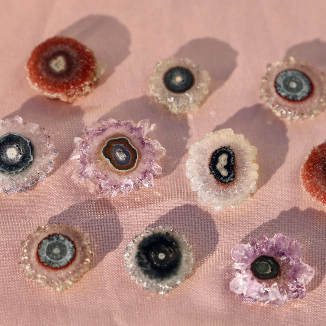 Tiny Stalactite Slice, Amethyst Crystal, Amethyst Slice, Stalactite Eye ...