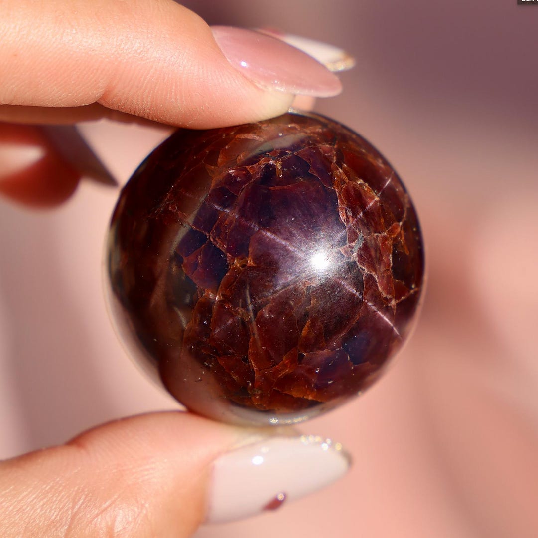 Starlight Garnet Sphere, High Quality Garnet Crystal, Garnet Decoration ...