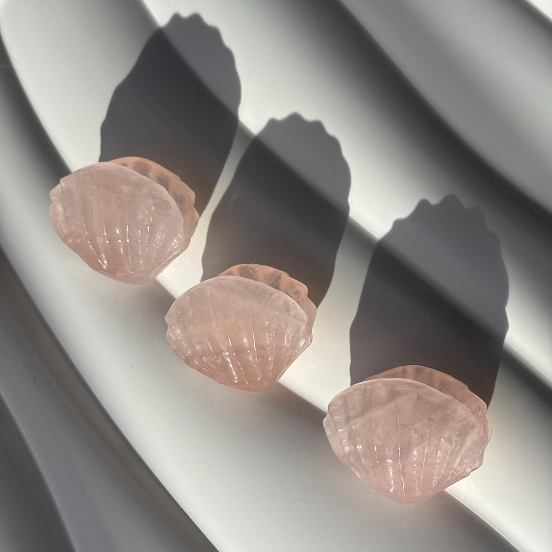 Rose Quartz Shell, Pink Quartz Shell, Crystal Shell, Crystal Gift ...