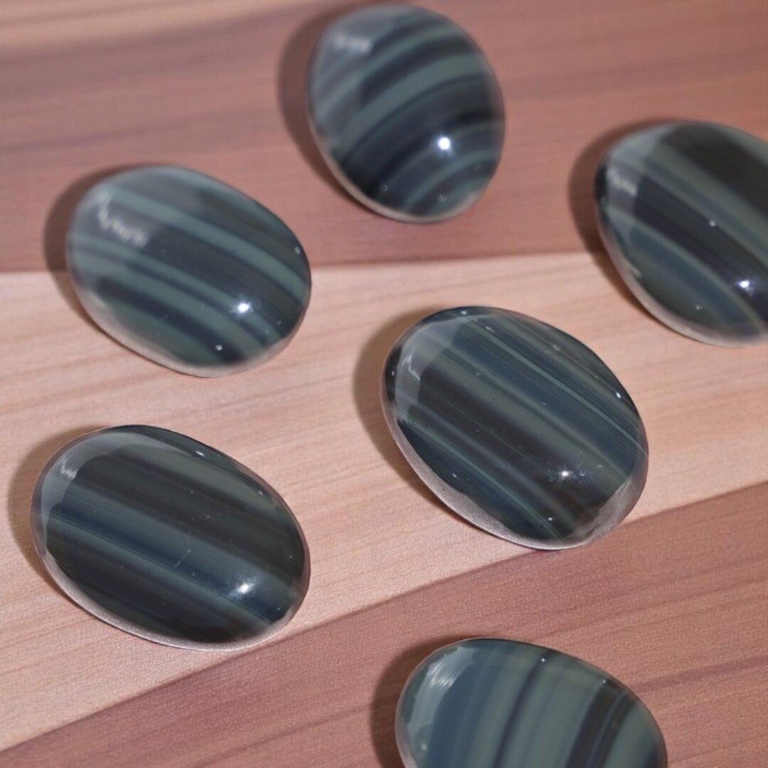 Banded Obsidian Jasper Palm Stone, Polished Banded Obsidian, Pocket ...