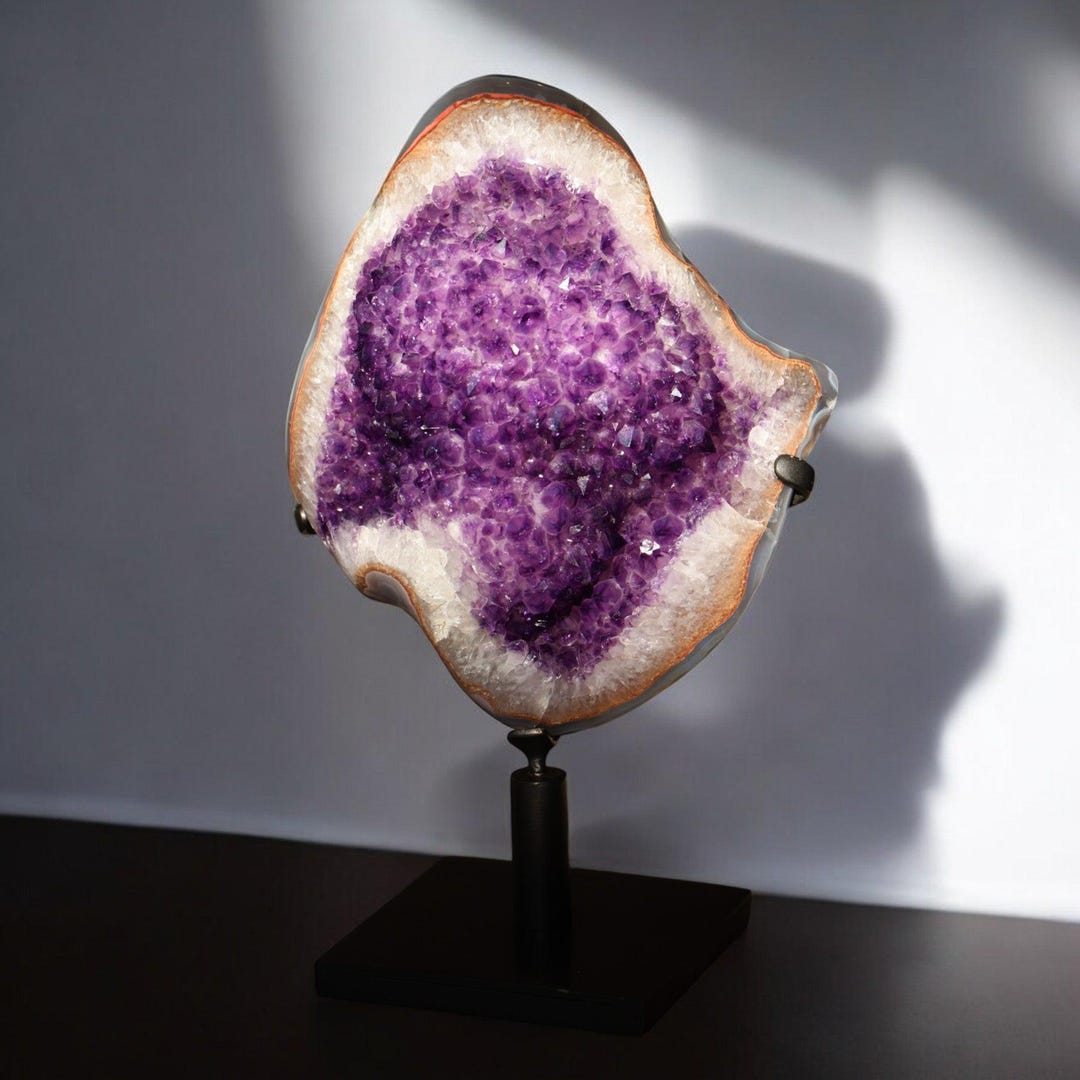 Natural Amethyst Crystal on Stand STING RAY - Natural Amethyst, Home ...